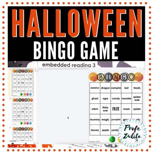 Halloween Vocabulary BINGO Game in English / Newcomers by Profe Zulita