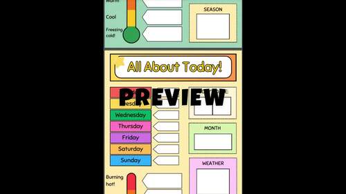 All About Today Chart | Morning Board | Homeschool | Preschool | TPT