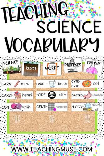 Science Prefixes and Suffixes Bulletin Board Vocabulary Classroom Posters