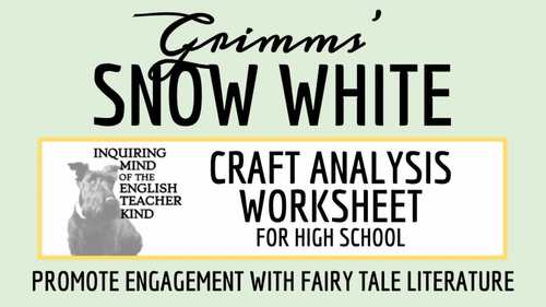 "Snow White and the Seven Dwarfs" Craft Analysis Worksheet (Printable)