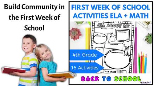 First Week, Day Back to School 15 Activities Getting to Know You Fourth ...
