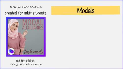 Modals in Grammar Review for Adult ESL | Task Cards by Rike Neville