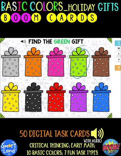 Learning Colors Boom Cards™ |Holiday Gifts | Distance learning | TpT