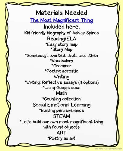 The Most Magnificent Thing by Ashley Spires Book Companion | TPT