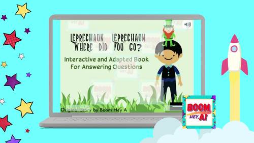 St Patricks Day BOOM CARDS Speech Therapy interactive book adapted book ...