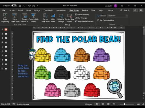 Digital Hide & Seek | Find the Polar Bear | Letters Numbers Shapes Colors