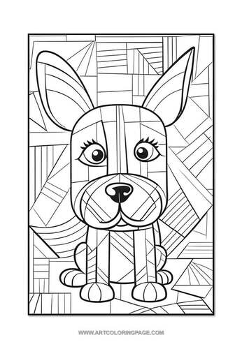 Dog Abstract Illustration Coloring Pages Vol. 4: Illustrate Your Pups!