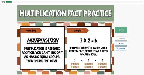 Multiplication Fact Practice Boom Cards // 5s and 10s Multiplication Facts