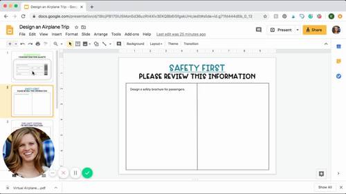 Design a Virtual Airplane Field Trip - End of the Year/ Summer School