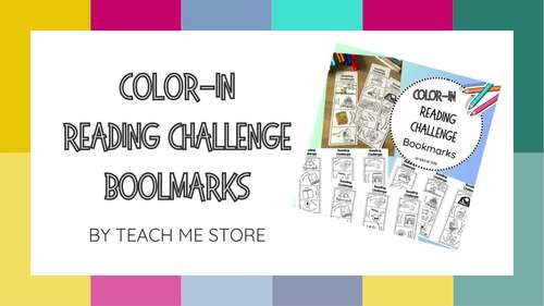 Color-in Reading Challenge Bookmarks by Teach me Store | TPT