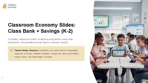 Classroom Economy Slides: Class Bank + Savings (K-2, Dark Mode) (Google ...