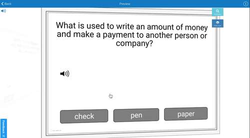 Boom Card - Life Skills Bank Account Functional Vocabulary with Audio