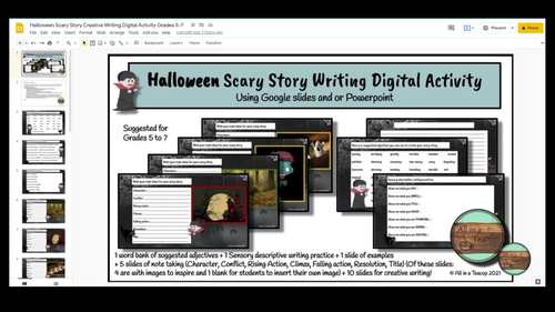 Halloween Scary Story Creative Writing Digital Activity by All in a Teacup