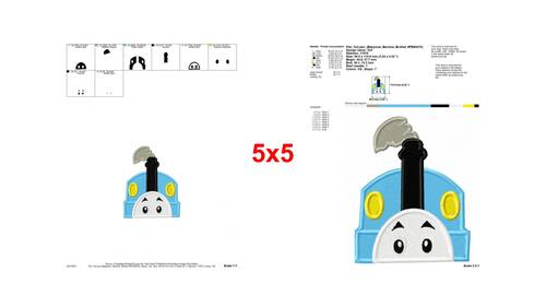Thomas the Train Head Fill Machine Embroidery Design 2 - Instant Download