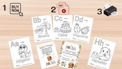 Baby’s ABC Coloring Book | A to Z Printable Alphabet Worksheets for Kids