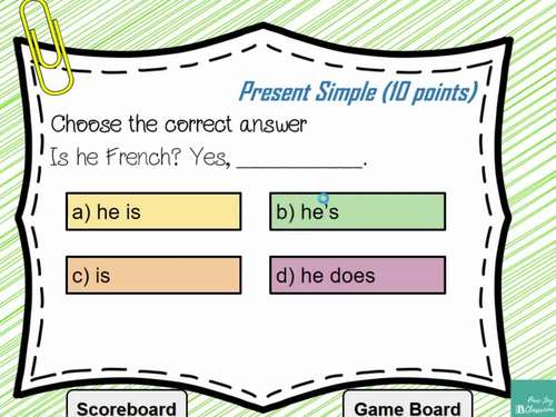 ESL EFLBack to School / End of the Year GAME SHOW Present and Past ...