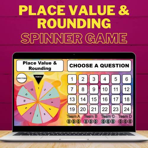 Place Value and Rounding Spinner Game PowerPoint Digital Activity - 4th ...