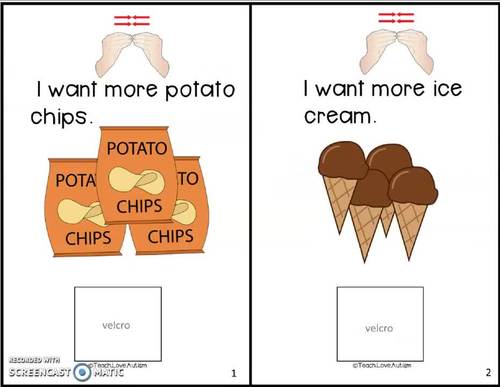 Core Vocabulary Adapted Book: MORE by Teach Love Autism | TpT