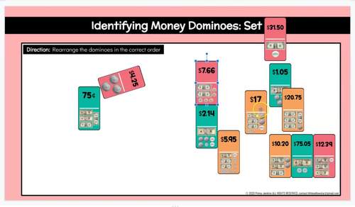 Money Math Games: Math Dominoes - US Money - Identifying Coins, Bills ...
