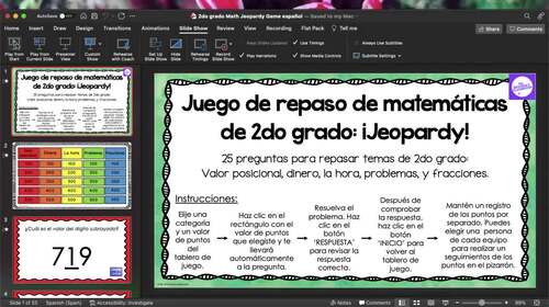 Fin de Año Juego Repaso Matemáticas End of Year Jeopardy Math Review ...