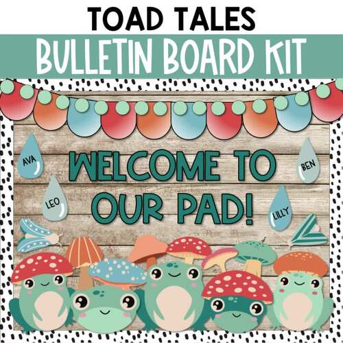 Spring Bulletin Board Kit / Frog Bulletin Board Decor / Toad Bulletin Board