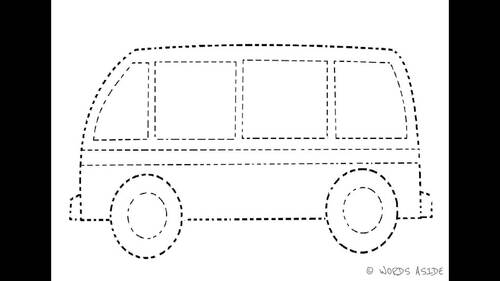 Tracing Coloring Kindergarten SpEd Autism Therapy VEHICLES by Words Aside