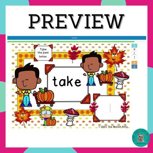 Fall Fun Irregular Past Tense Verbs Boom Cards™ by The British Kitty