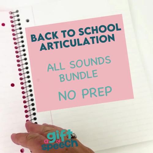 Back to School NO PREP Articulation Bundle for ALL SOUNDS! by A Gift of ...