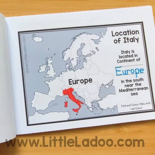 Italy Country Study Booklet Printable by Little Ladoo | TPT