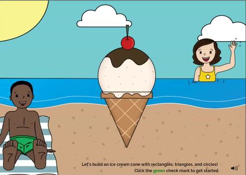 2D Shapes Builder: Ice Cream Cone - Summer Boom Cards Activity by ...
