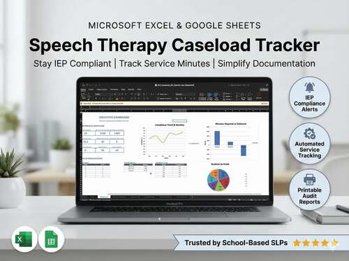 Speech Therapy Caseload Management Spreadsheet | IEP Tracker & Service ...