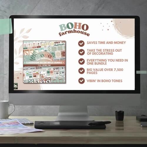 Editable Boho Farmhouse Classroom Decor & Management | 75+ Mega Bundle