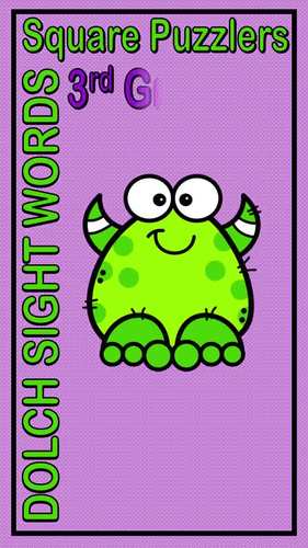 SIGHT WORDS SQUARE PUZZLES 3rd Grade Level Critical Thinking by Barbara ...