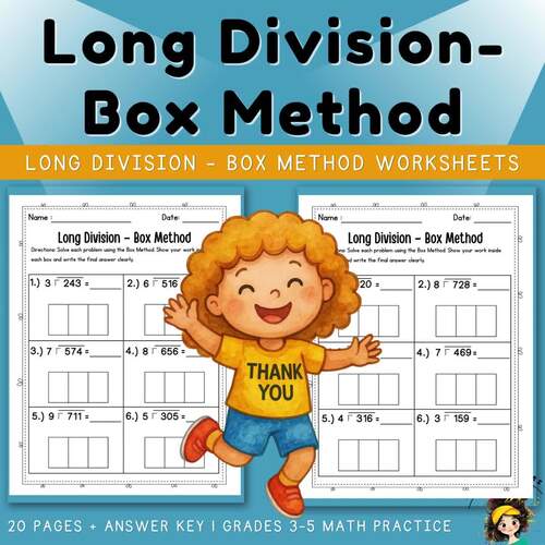 Long Division – Box Method Worksheets | 20 Pages + Answer Key | Grades ...