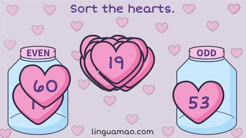 Odd and even numbers. Interactive sorting game. Valentine's day | TPT