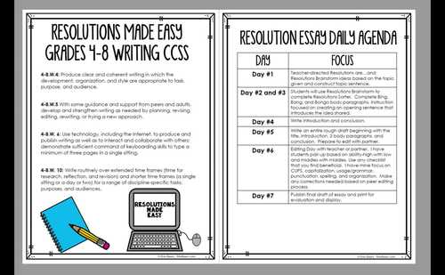 New Year's Resolution Essay Writing Toolkit - Digital and Printable