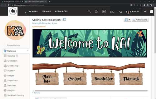 Editable | Animated | Jungle | Schoology Welcome Banner & Buttons Canva ...