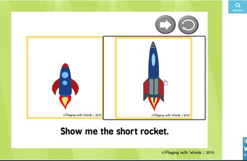 Adjectives - Tall and Short For Identifying and Describing BOOM CARDS™