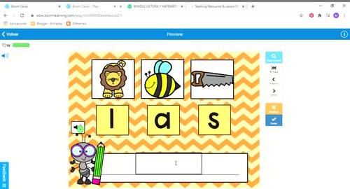 BOOM CARDS:Juego 2 SONIDOS INICIALES&PALABRAS FRECUENTES-Distance Learning