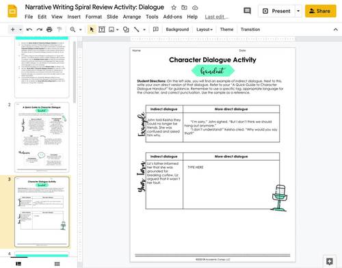 Writing Dialogue Activities by EB Academics by Caitlin and Jessica