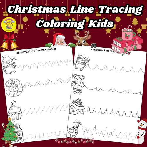 Christmas Lines Tracing Coloring Activities Practice 29 Prewriting Winter