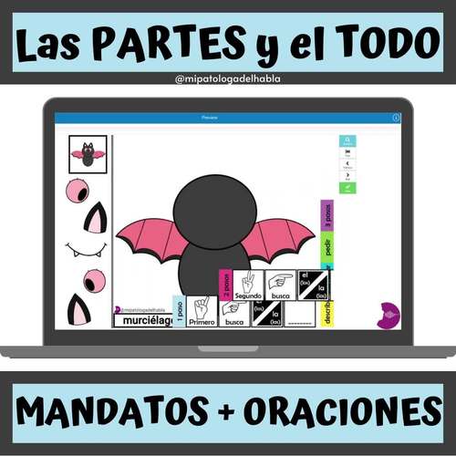 Las Partes y el Todo Mandatos y Oraciones Part to Whole Spanish Boom Cards