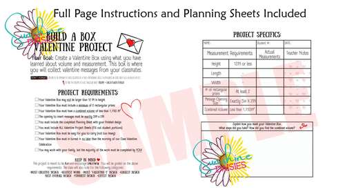Valentine Message Box with Volume and Measurement / Project Based Learning