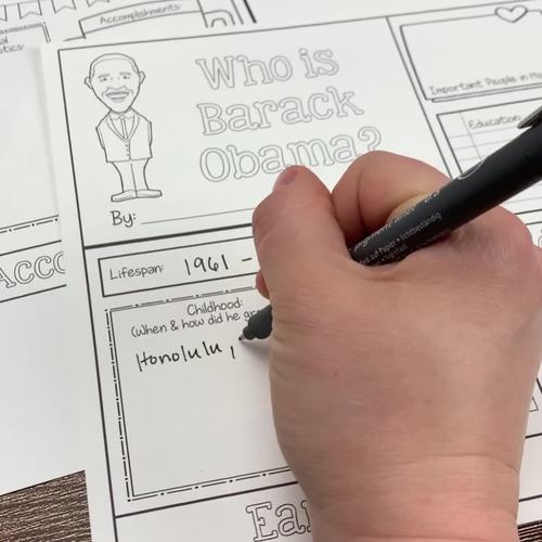 Who Is Barack Obama Flip Book Biography Graphic Organizer Research Activity