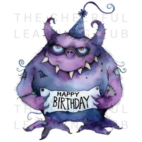 Cute Birthday Monster Clipart 30 PNG Watercolor Party Monsters ...