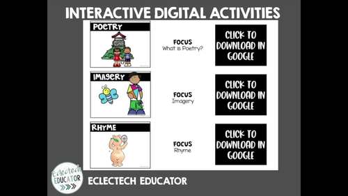 Reading Poems Elements & Types of Poetry Lesson Slides, Activities ...