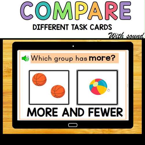 Counting Objects to 10 More Or Less BOOM CARDS™ K.CC.C.6 Math Centers