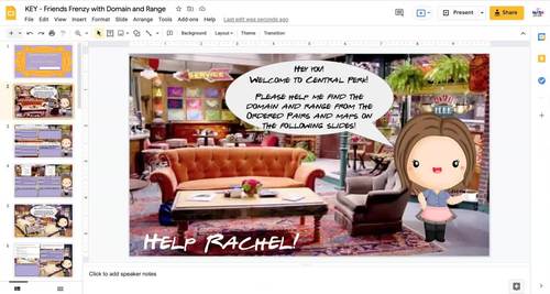 Algebra 1: Friends Frenzy- Finding Domain and Range A.2A Paper and Digital