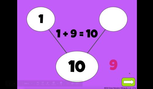 Making 10 1st grade Math Google Slides by Bilingually ever after
