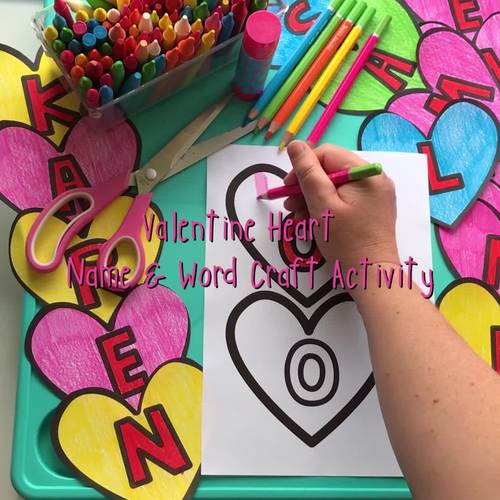 Valentine’s Day Heart Name Craft | Spelling & Word Activity by From the ...
